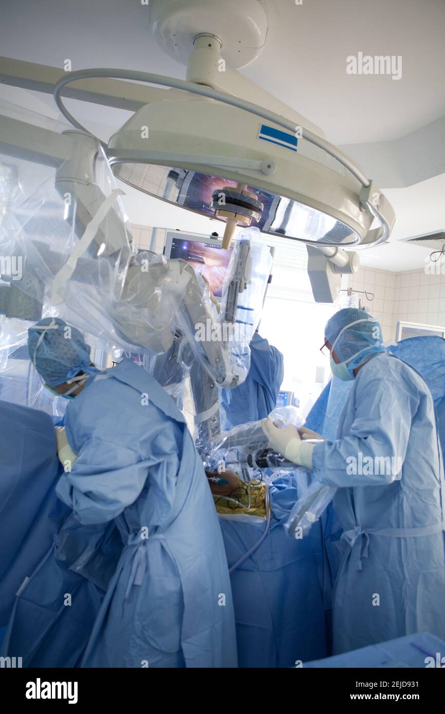 Robot surgeon performing prostatectomy, prostate removal Stock Photo ...