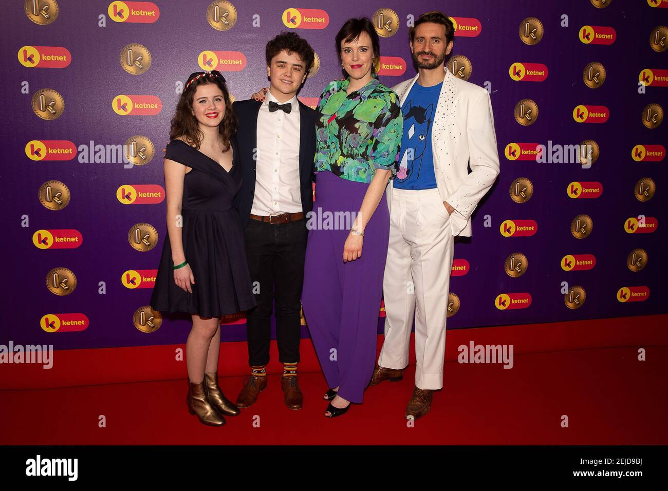 The cast of De Hoppers pictured during the 'Gala van de Gouden K's ...