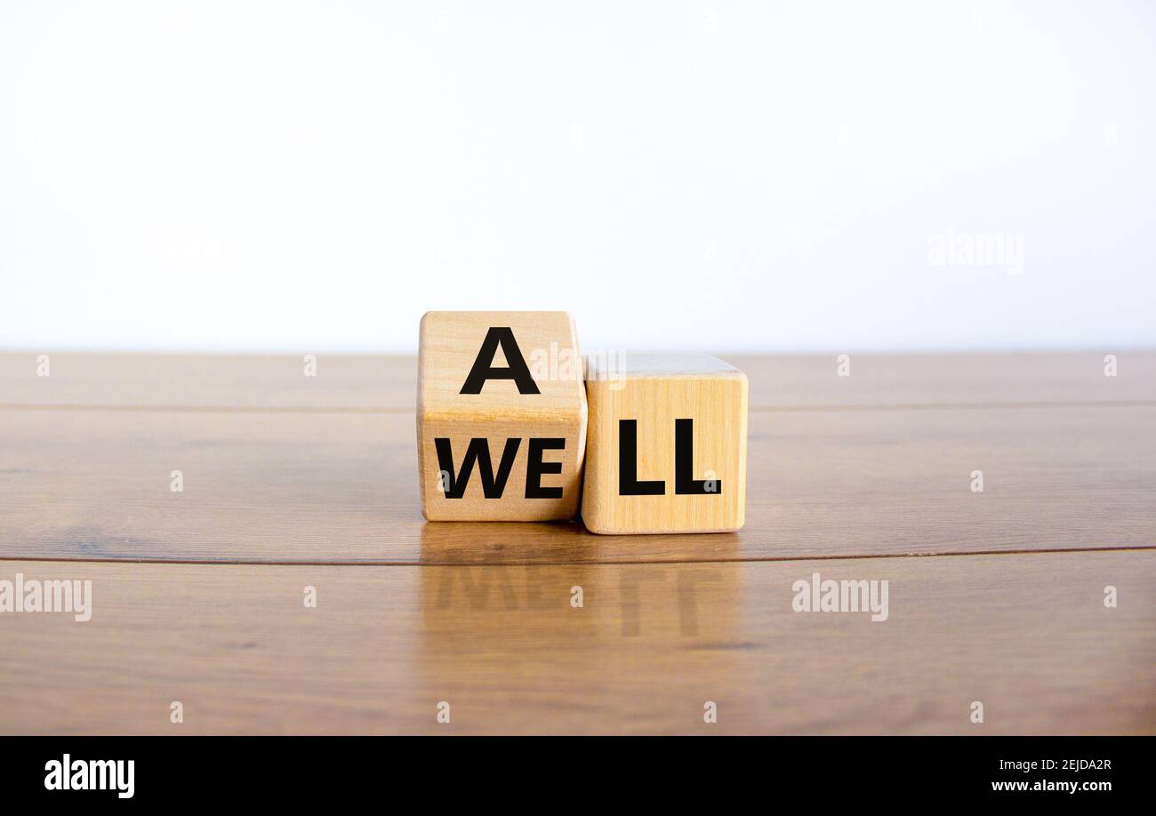All is well symbol. Turned cubes with words all well. Beautiful wooden ...