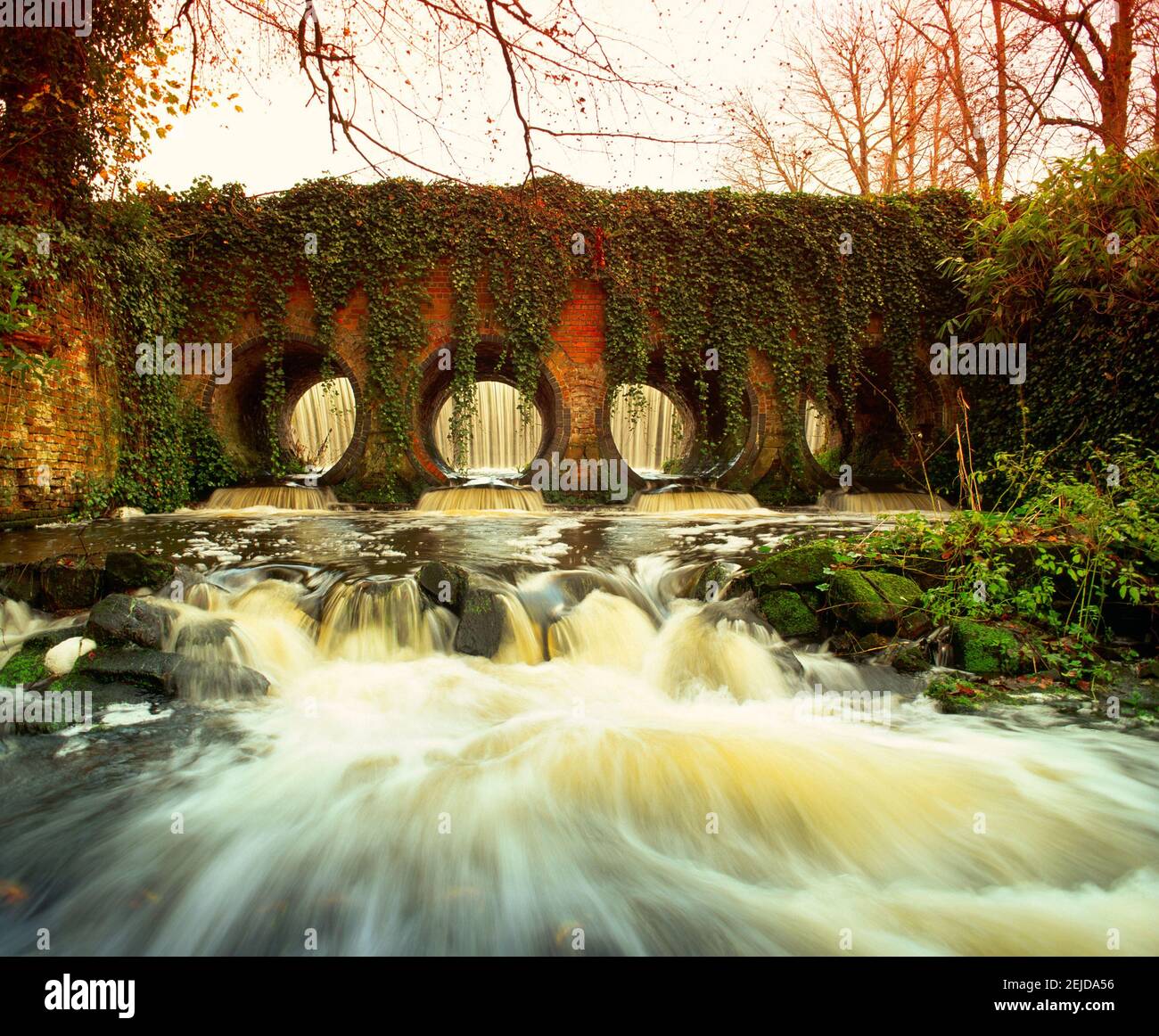 Fast flowing water through culverts, UK, Cheshire Stock Photo - Alamy