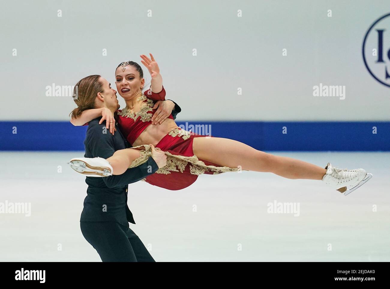 Victoria Manni and Carlo Roethlisberger of Switzerland in action during ...
