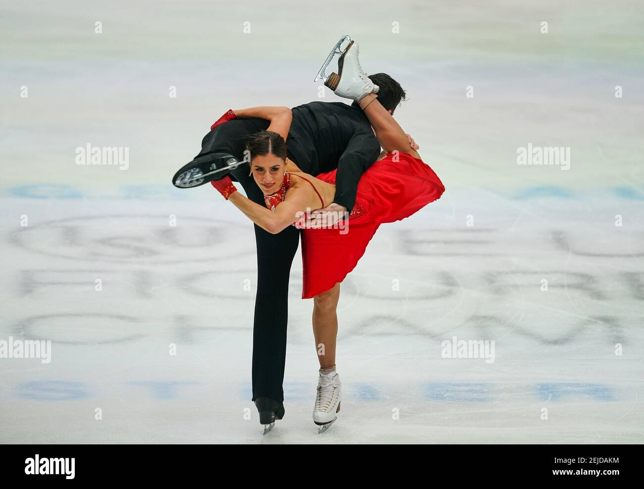 Tina Garabedian and Simon Proulx Senecal of Armenia in action during ...