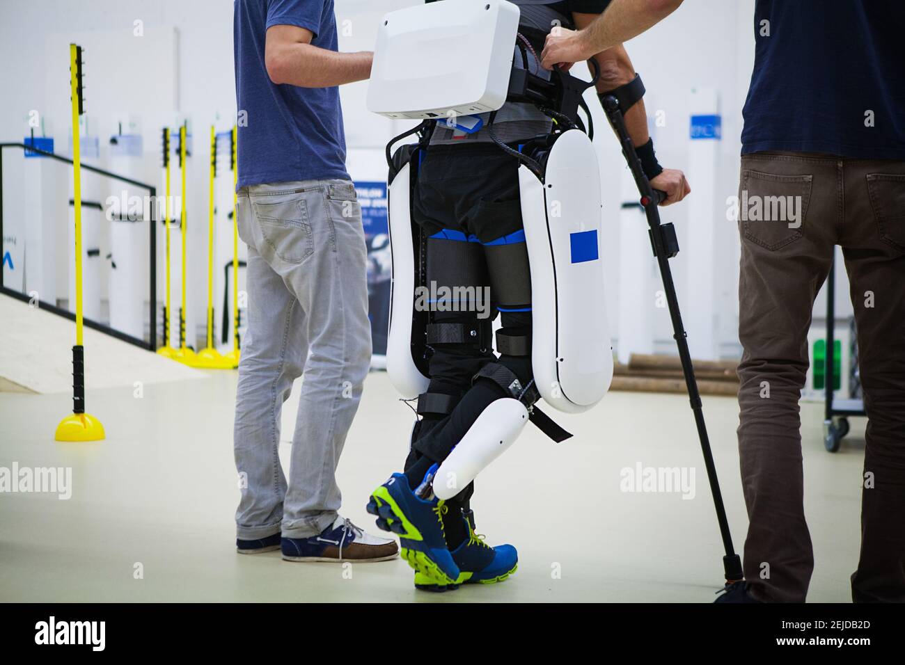 Exoskeleton for the rehabilitation and training of a paraplegic Stock ...