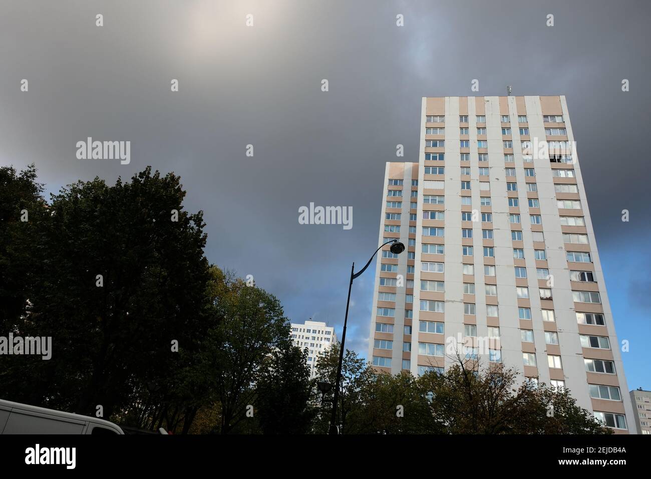 Buildings in the Place de Fêtes district in Paris Stock Photo - Alamy