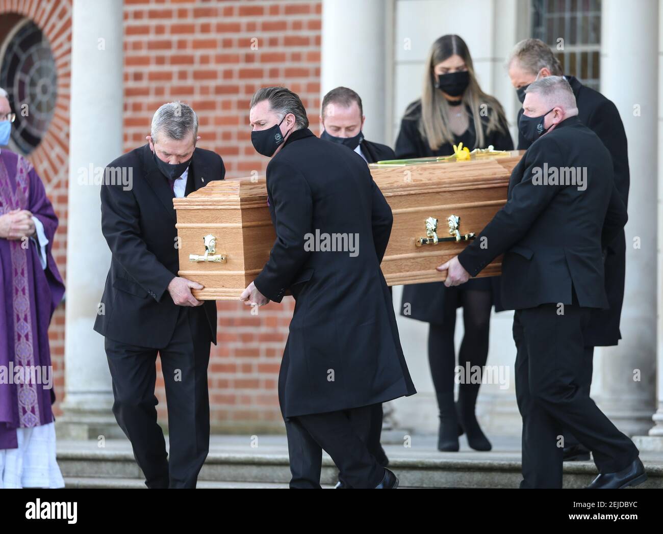 The coffin of Dr Emer Feely, the wife of Ireland's chief medical ...