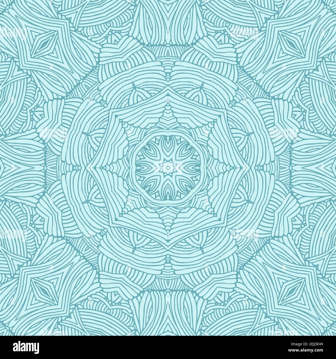 Illustration of blue background with mandala pattern Stock Photo - Alamy