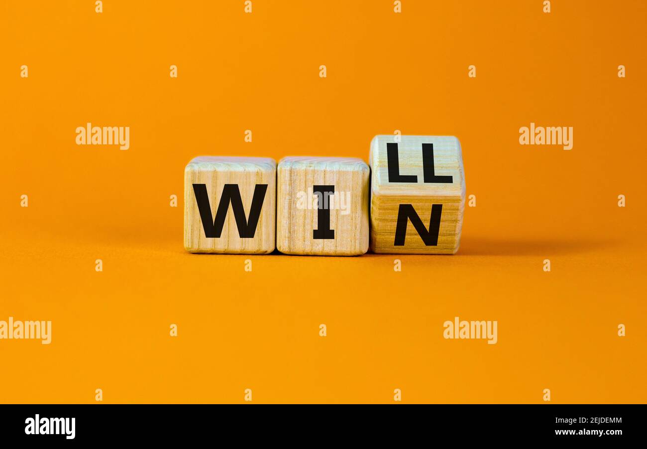 We will win symbol. Turned cubes and changed the word will to win ...