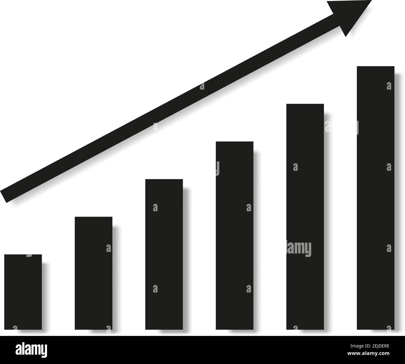 Graph with increase report. Diagram with rise and gain progress. Vector ...