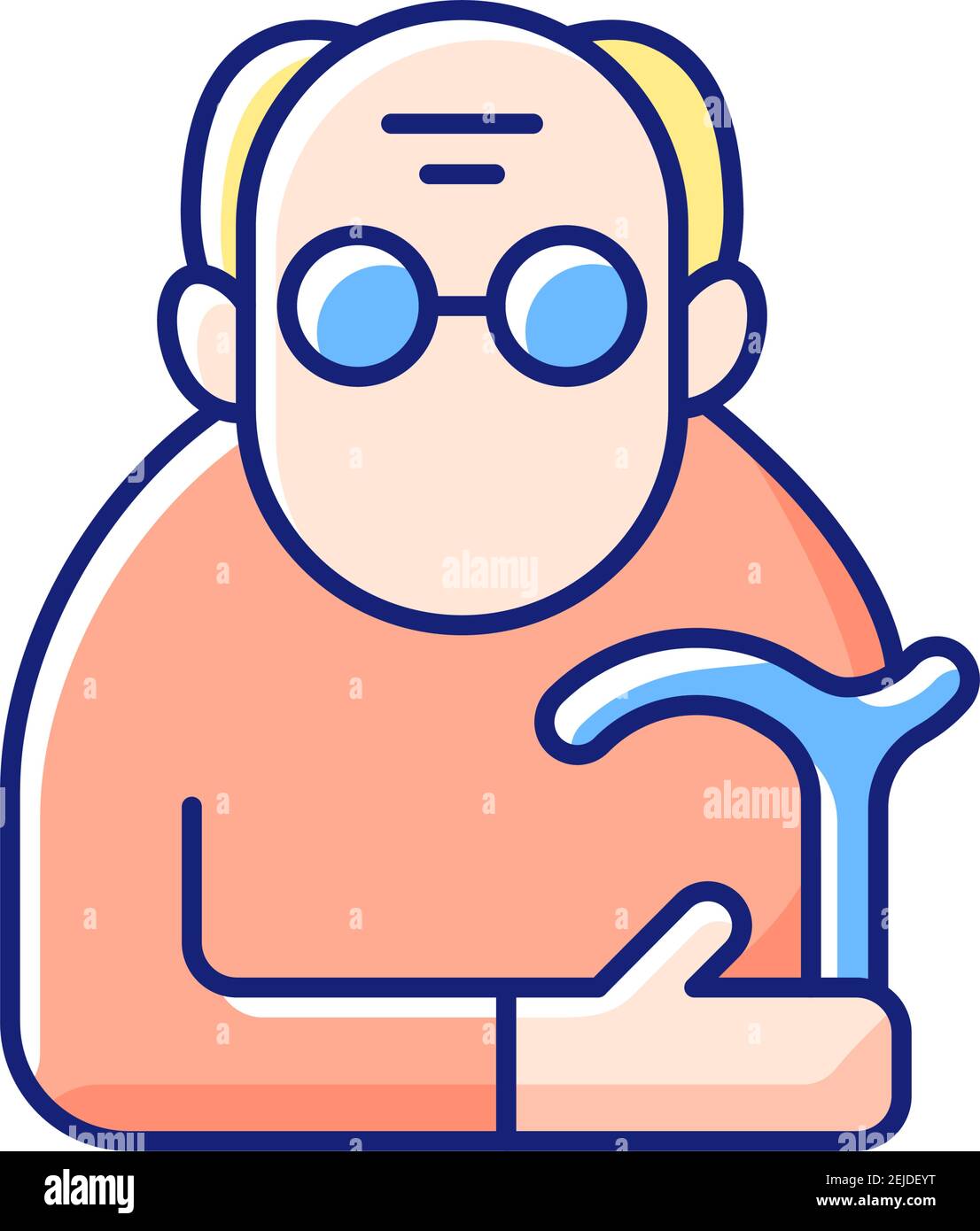 Line color old man Cut Out Stock Images & Pictures - Alamy