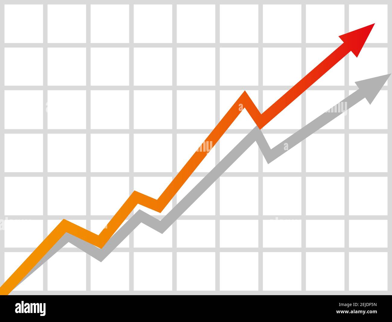 Graph with increase report. Diagram with rise and gain progress. Vector ...