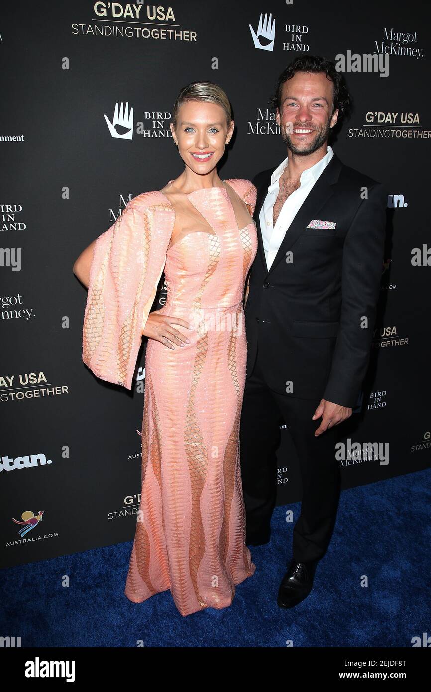 Kyle Schmid, Nicky Whelan attend the G'Day USA 2020 held at the Beverly ...