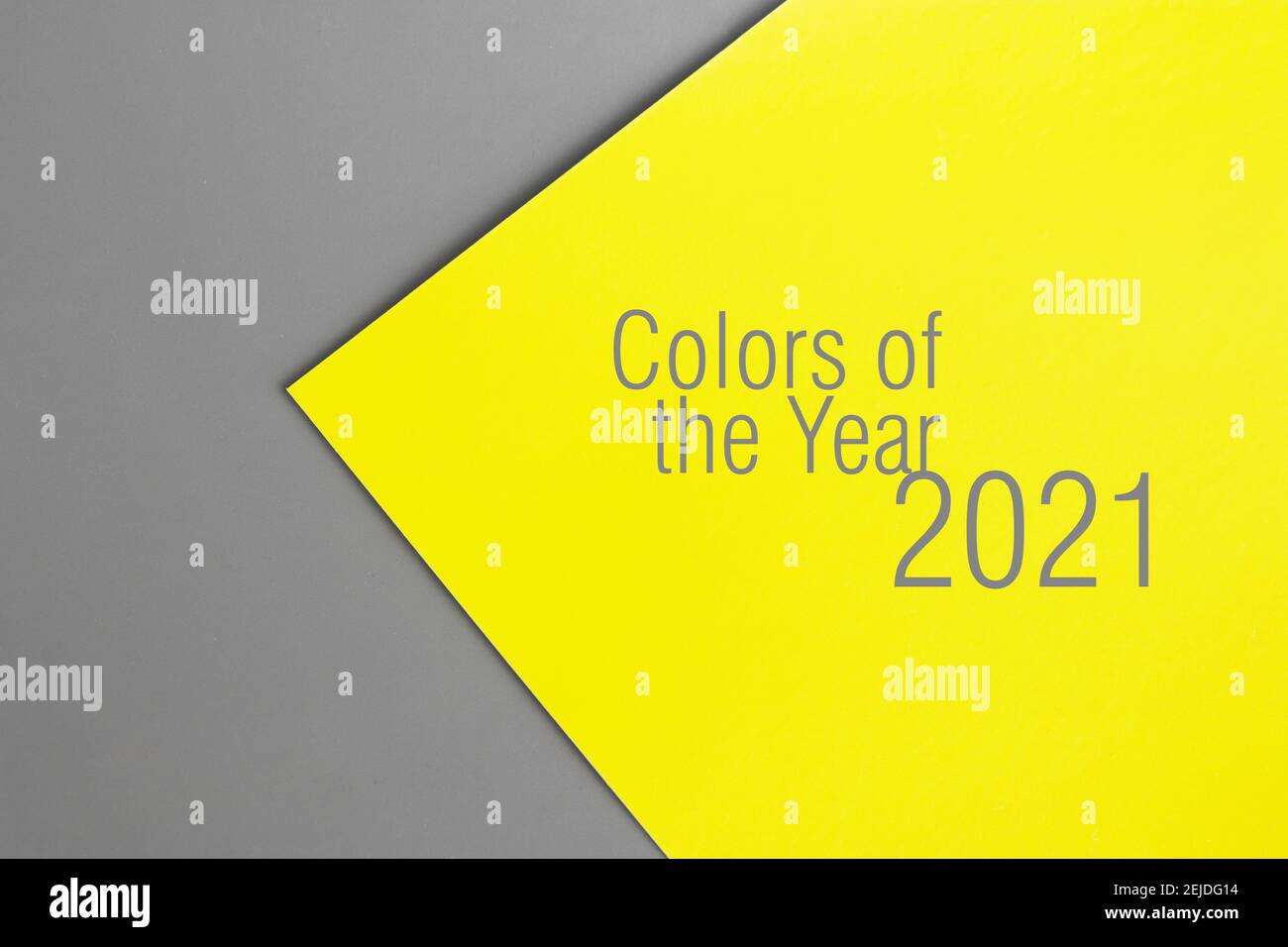 Colors of the Year 2021. Color trend. Illuminating. Ultimate Gray. Idea ...