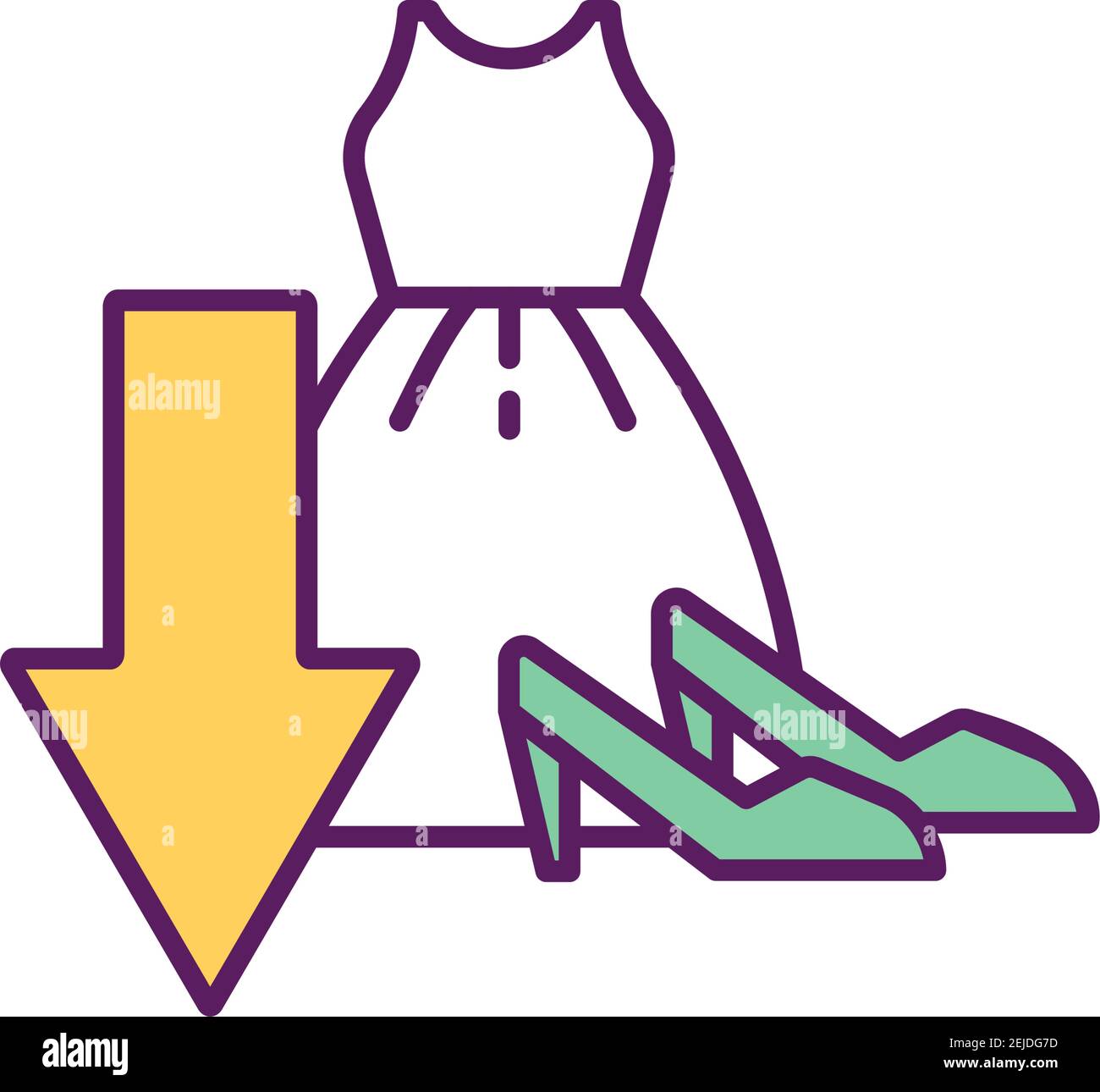Overconsumption in fashion industry RGB color icon Stock Vector Image ...