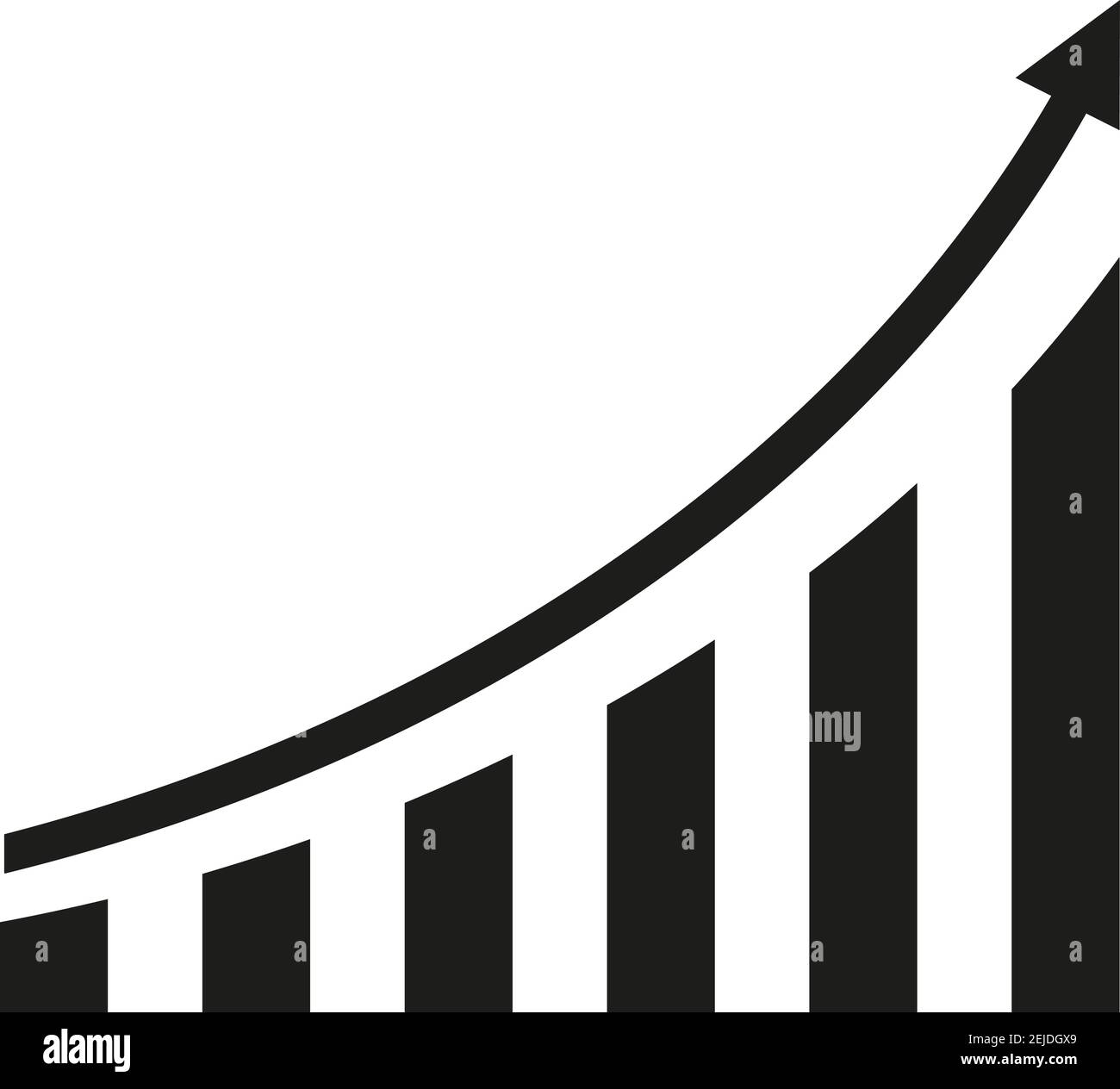 Graph with increase report. Diagram with rise and gain progress. Vector ...