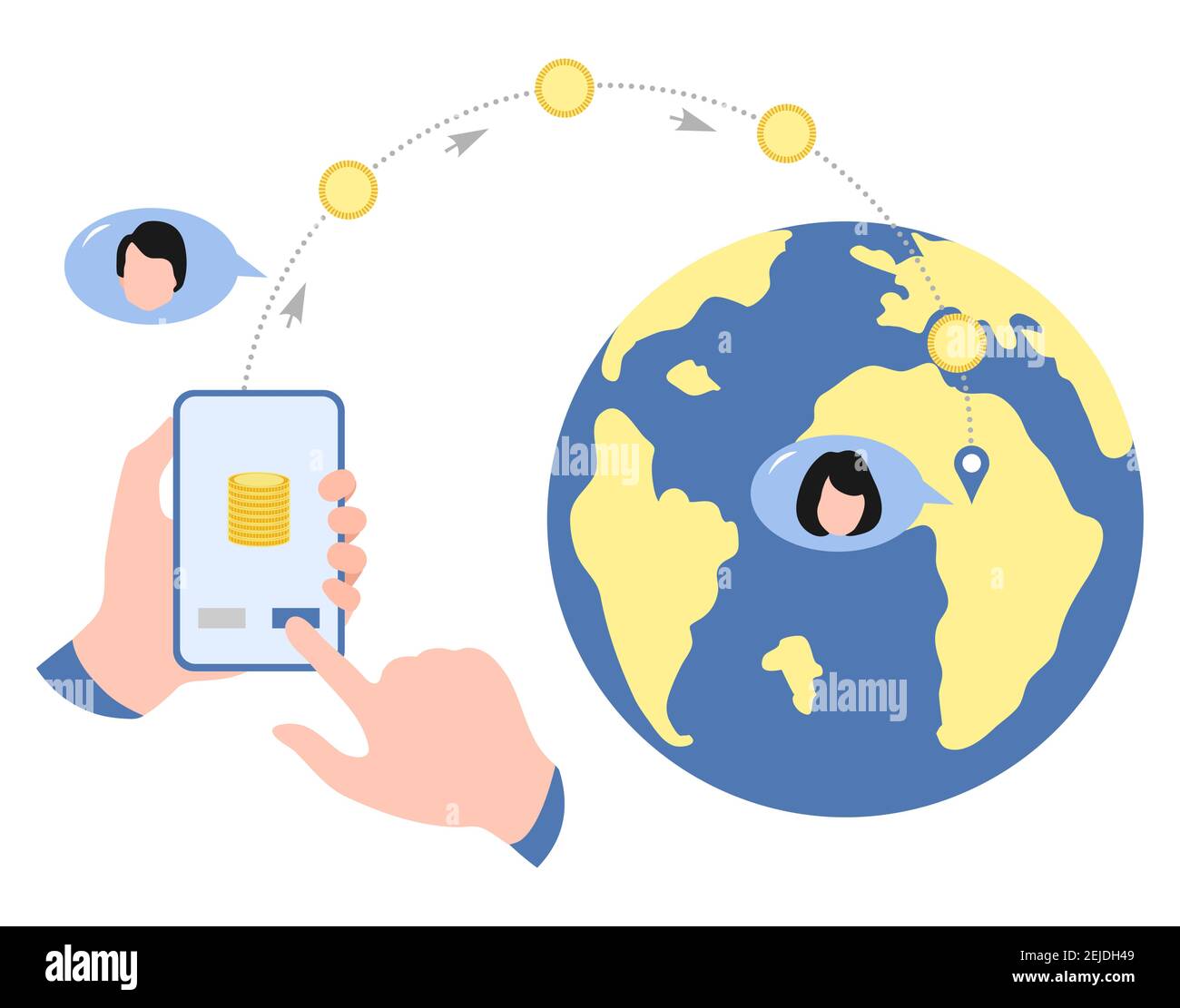 Hands around world design hi-res stock photography and images - Alamy