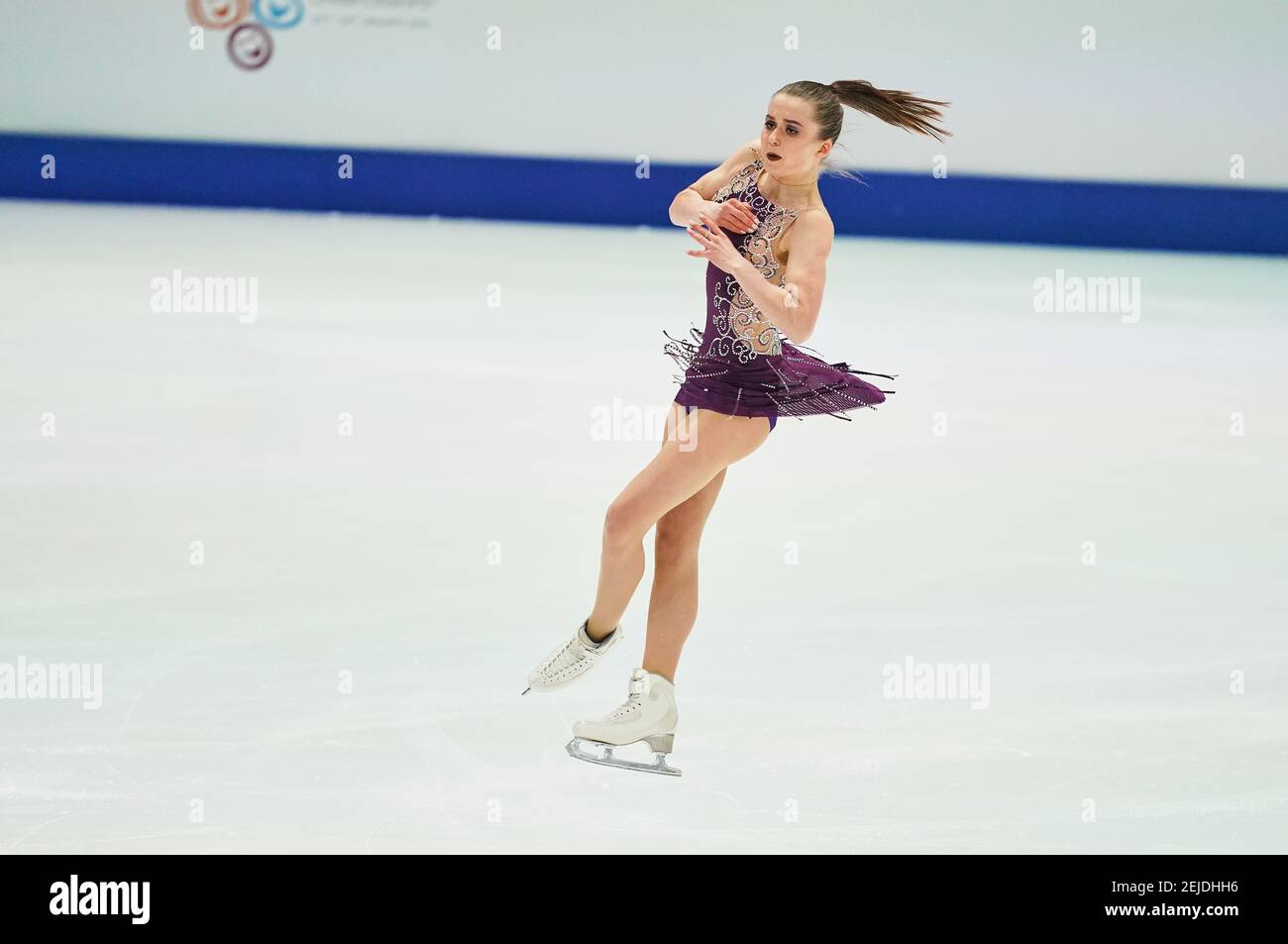 January 25, 2020: Alina Urushadze of Georgia in action during Ladies ...