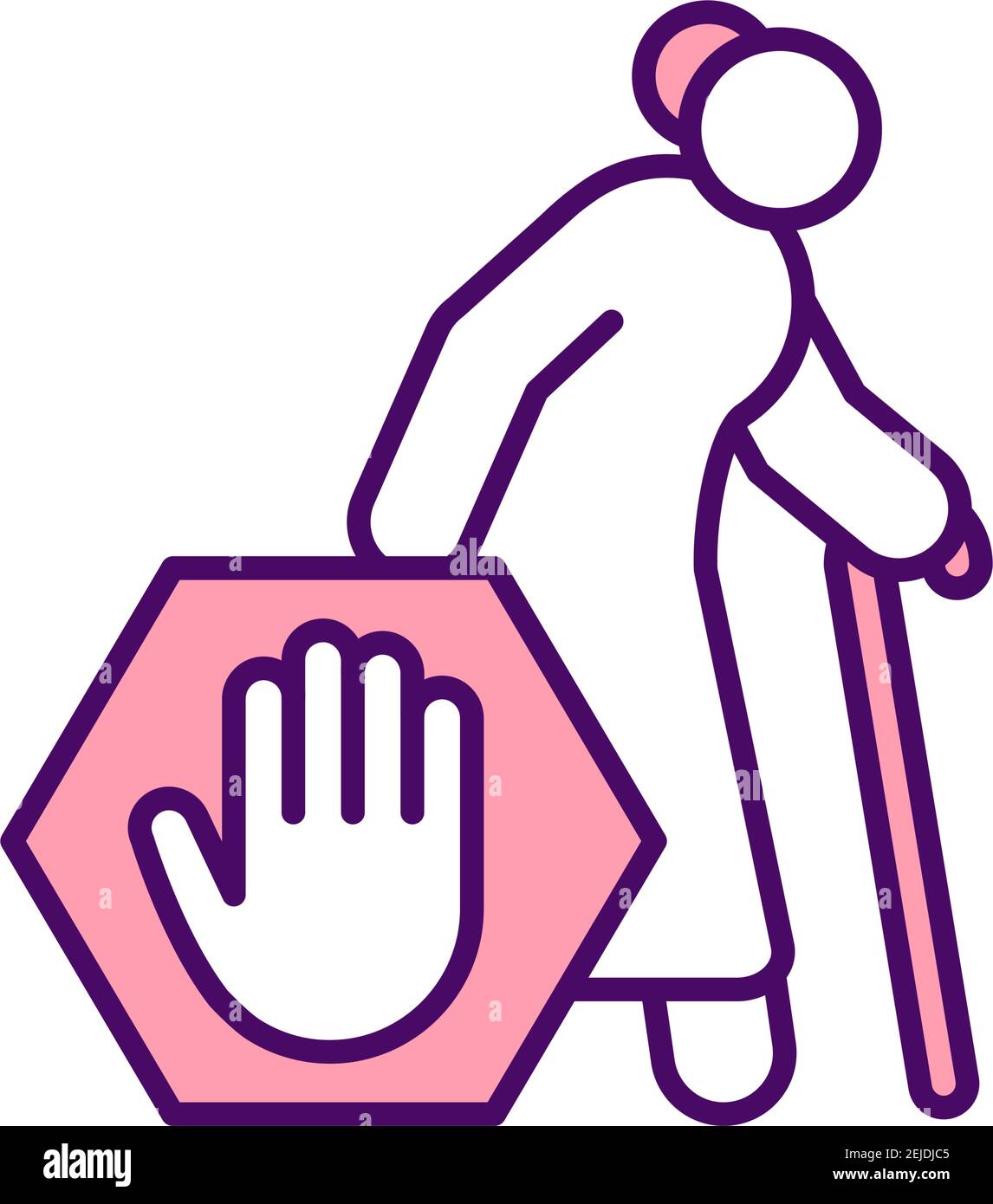 Discrimination against older women RGB color icon Stock Vector Image ...