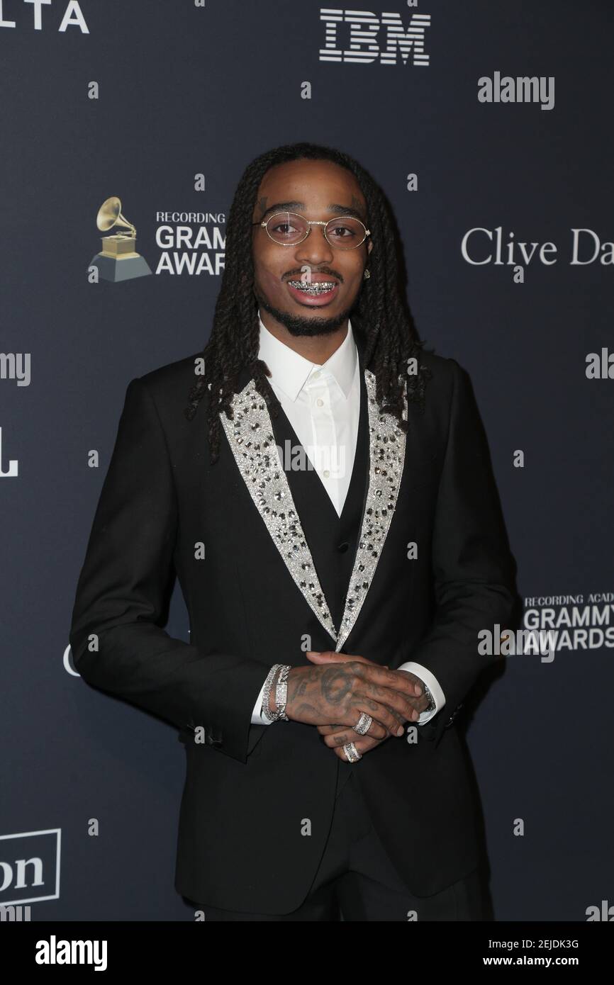 Quavo walking the red carpet at the Clive Davis' 2020 Pre-Grammy Gala ...