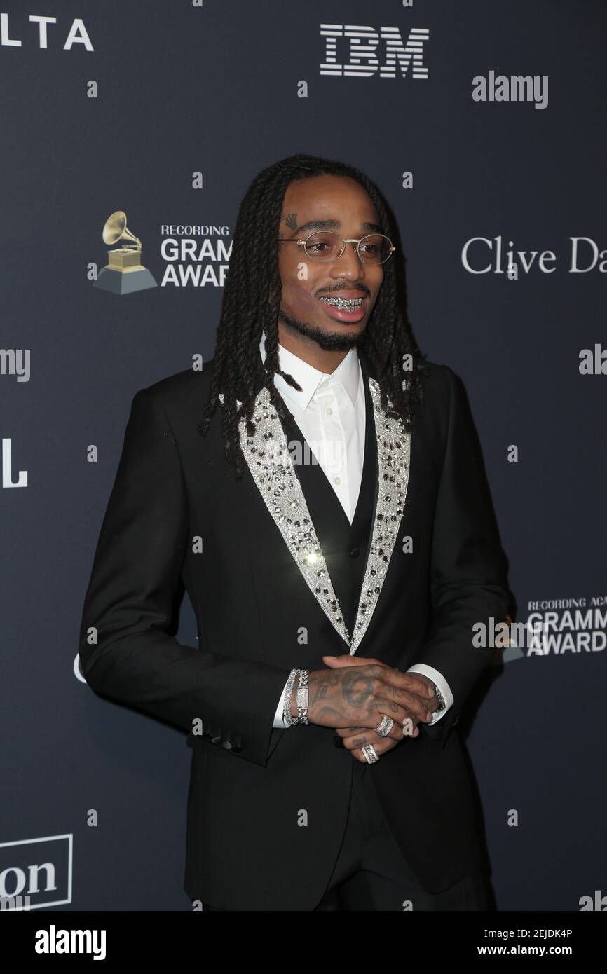 Quavo walking the red carpet at the Clive Davis' 2020 Pre-Grammy Gala ...
