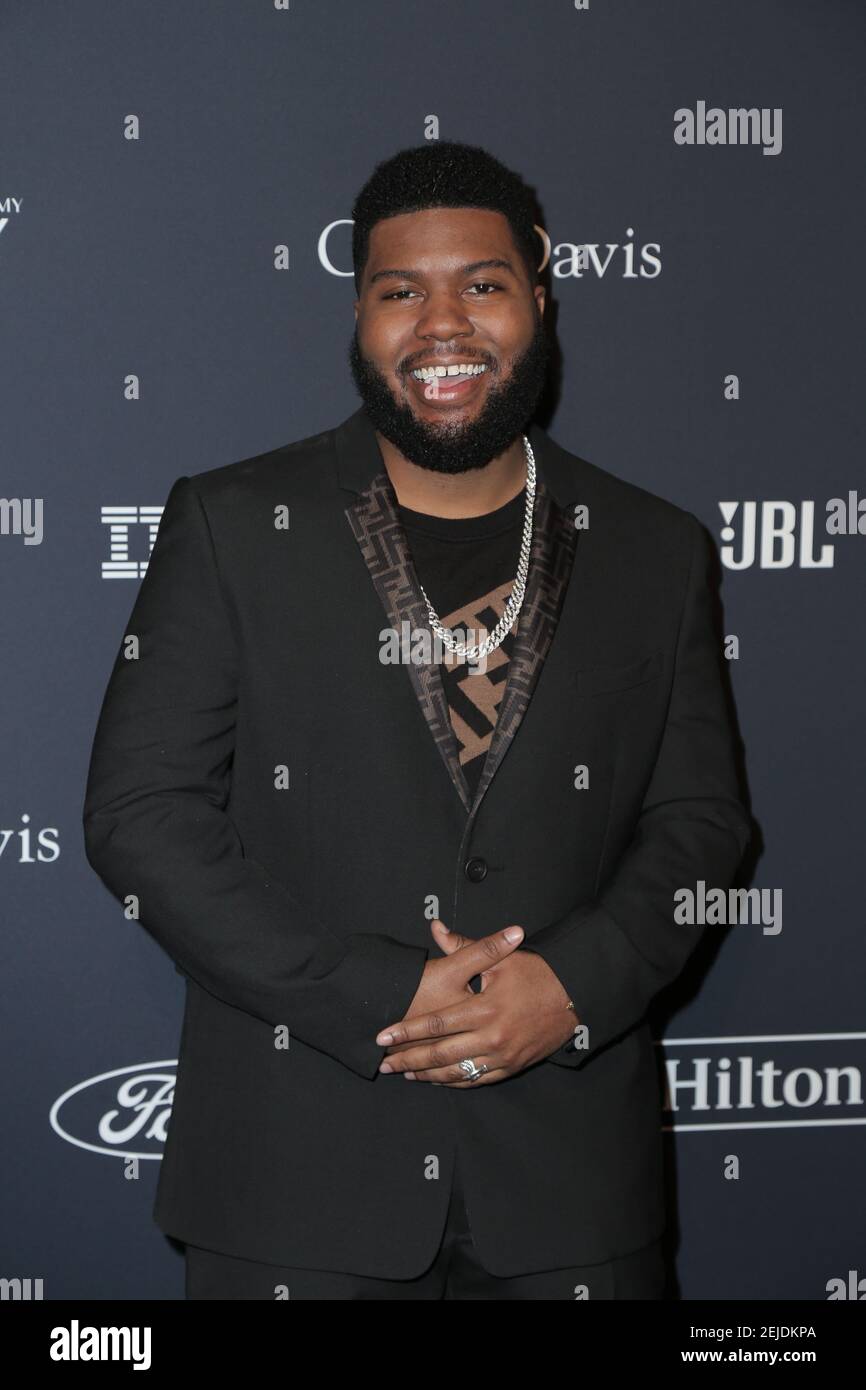Khalid walking the red carpet at the Clive Davis' 2020 Pre-Grammy Gala ...