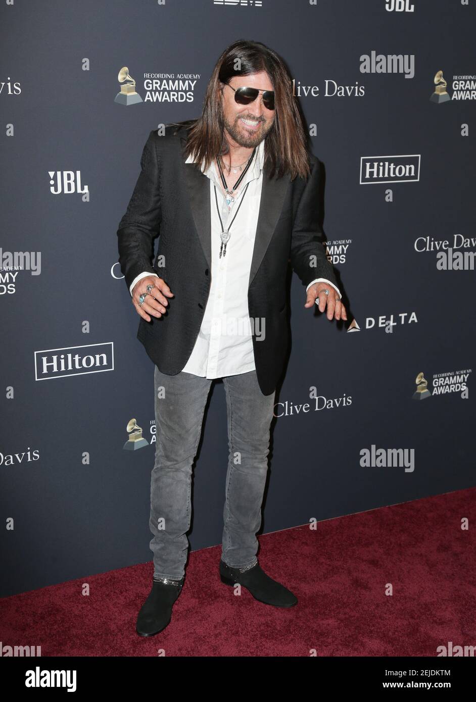 Billy Ray Cyrus walking the red carpet at the Clive Davis' 2020 Pre ...