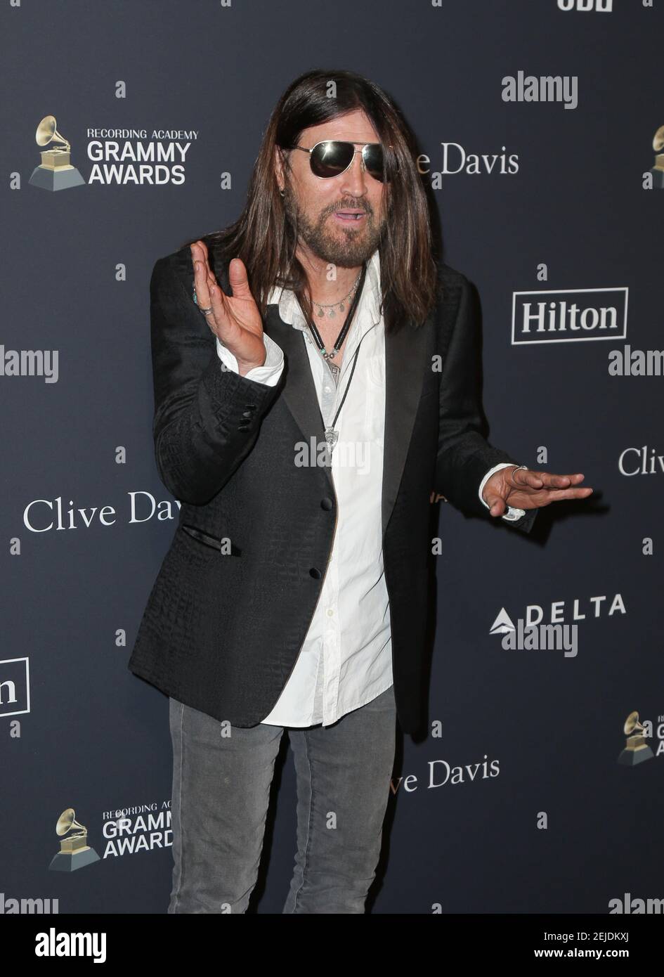 Billy Ray Cyrus walking the red carpet at the Clive Davis' 2020 Pre ...