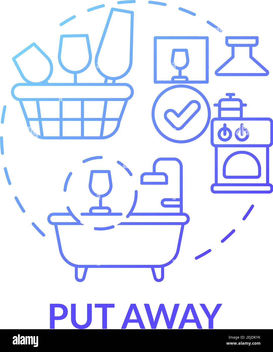 Putting away blue gradient concept icon Stock Vector Image & Art - Alamy