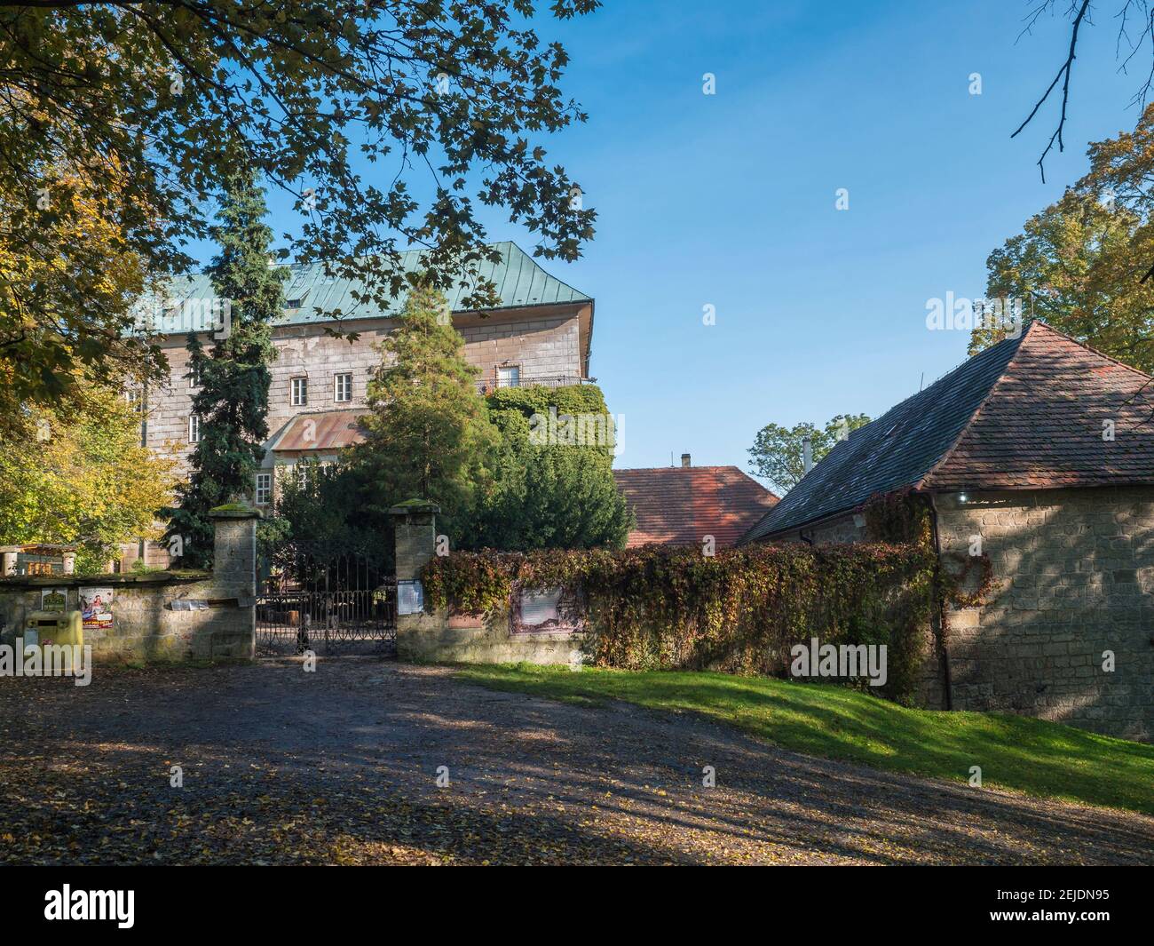 Czech Republic, Houska, October 25, 2020: Medieval early Gothic Castle ...