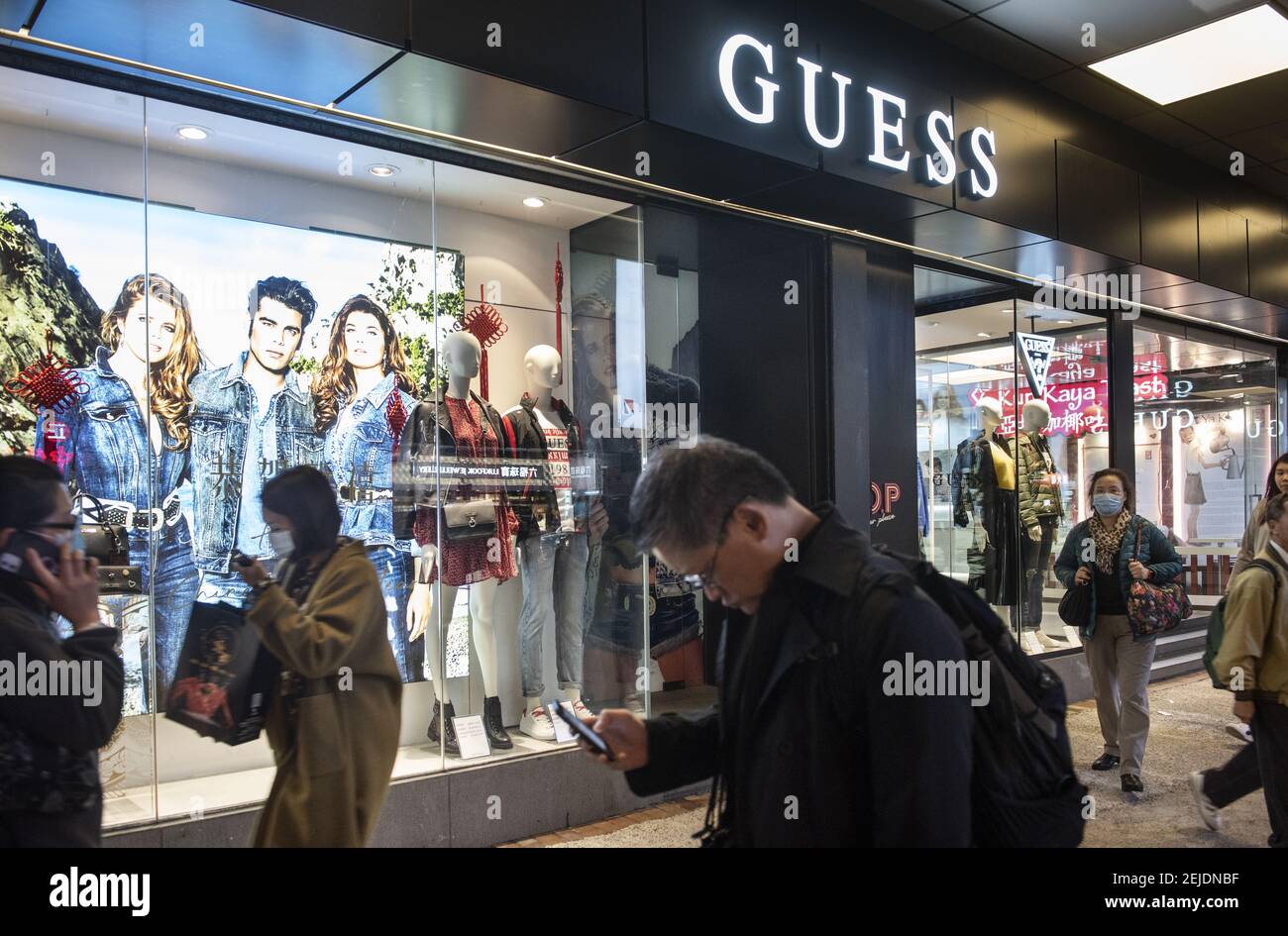 American clothing brand and retailer Guess store seen in Hong Kong ...