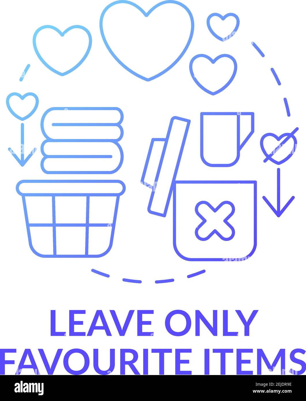 Leave only favourite things in house blue gradient concept icon Stock ...