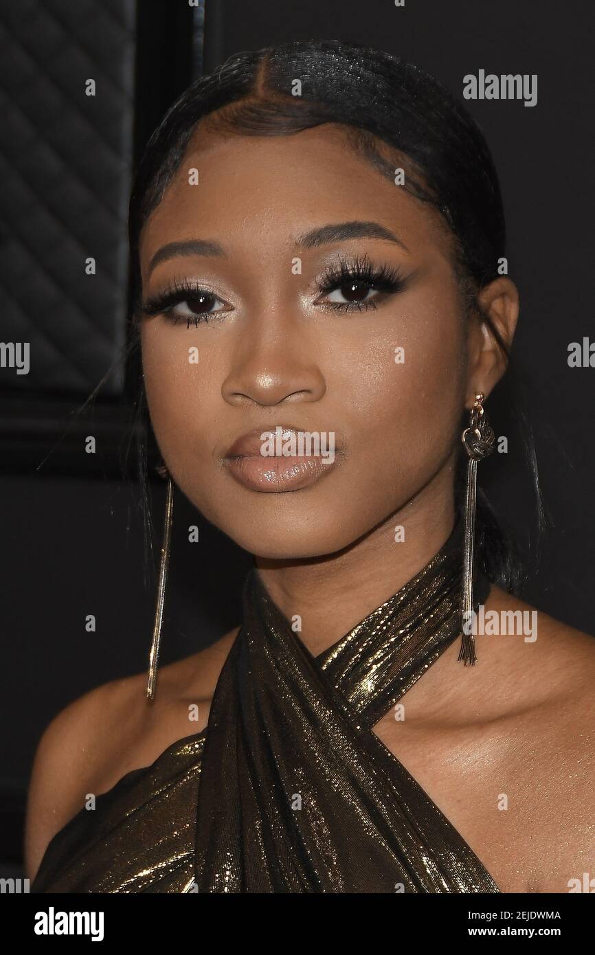 Nija Charles arrives at the 62nd Annual Grammy Awards red carpet held ...