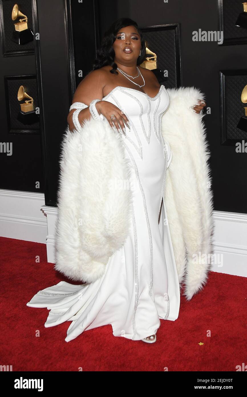 Lizzo arrives at the 62nd Annual Grammy Awards red carpet held at the ...