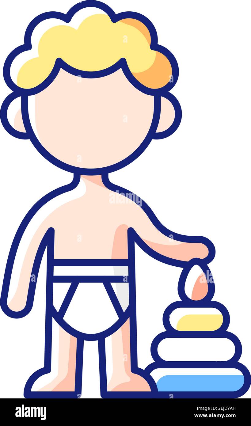 Male toddler RGB color icon Stock Vector Image & Art - Alamy