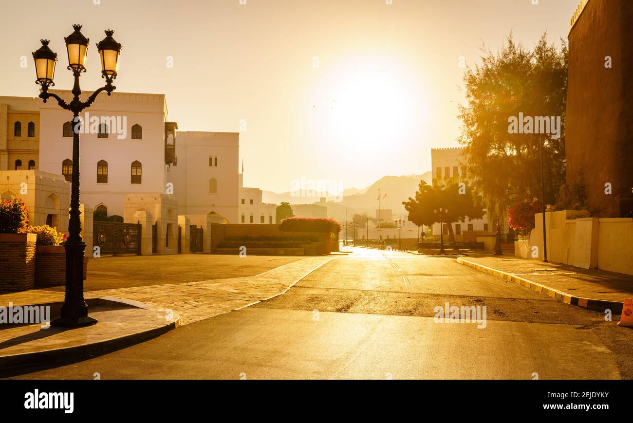 A street behind Al Alam Royal Palace in Muscat, Oman Stock Photo - Alamy