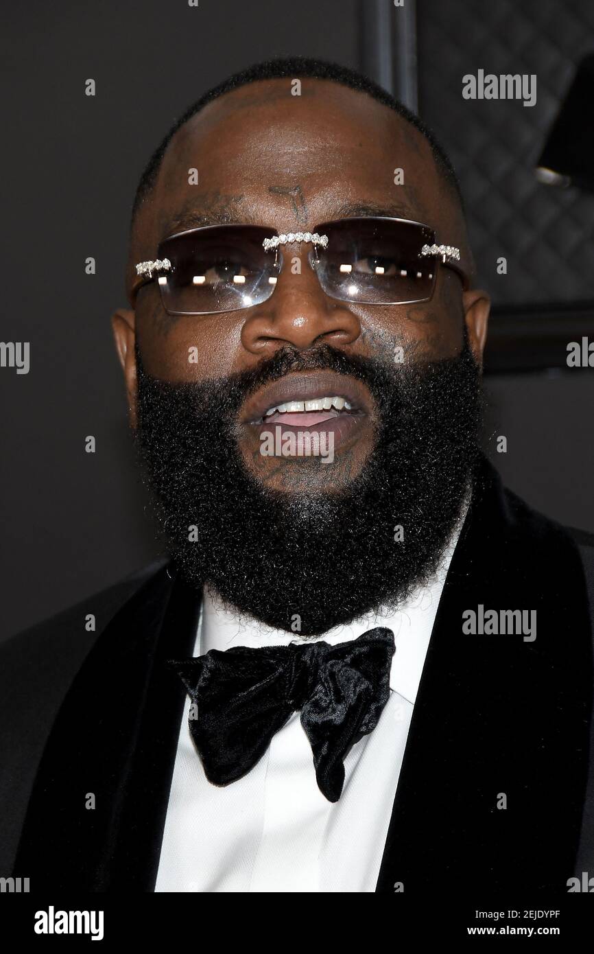 Rick Ross arrives at the 62nd Annual Grammy Awards red carpet held at ...