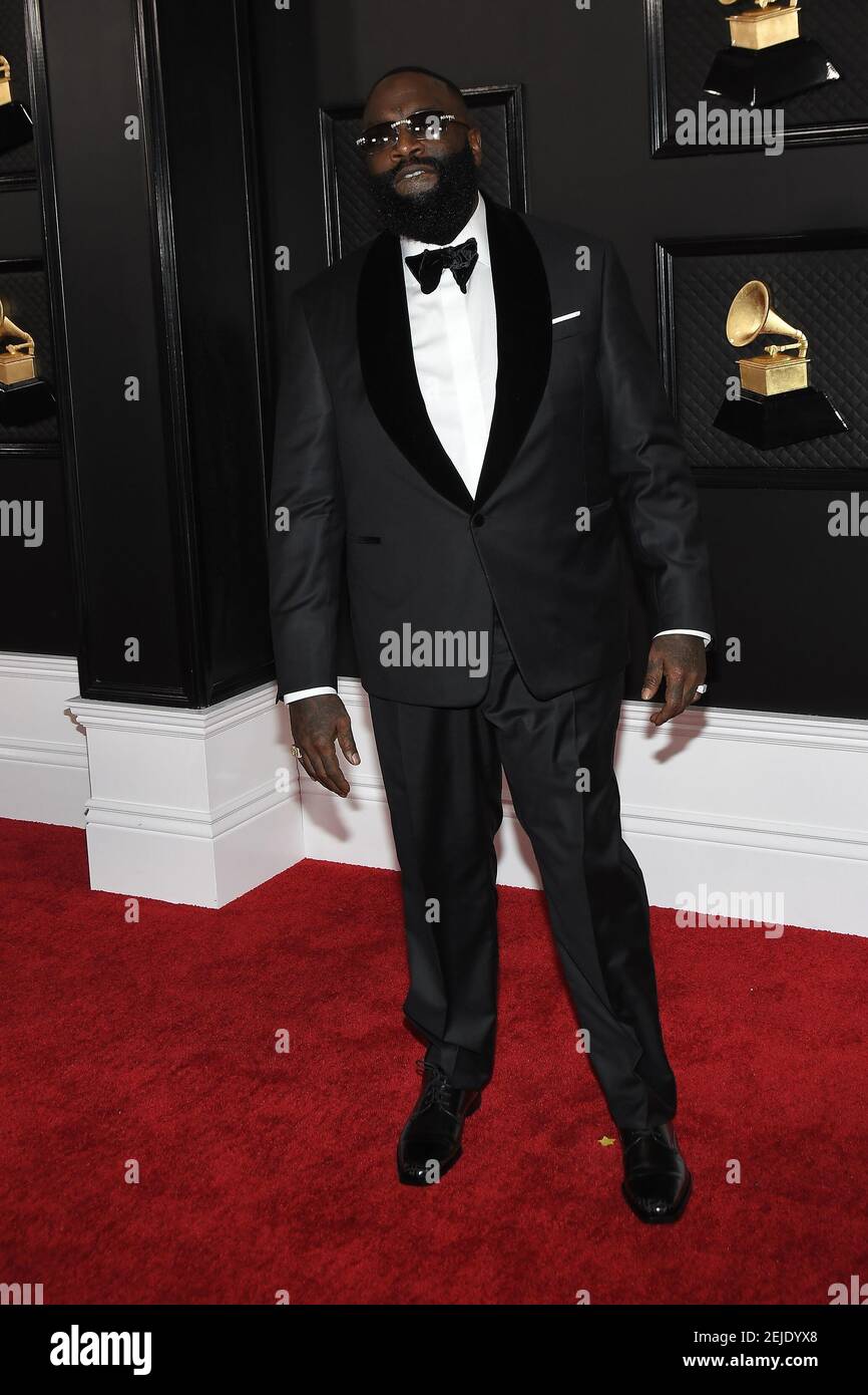 Rick Ross arrives at the 62nd Annual Grammy Awards red carpet held at ...
