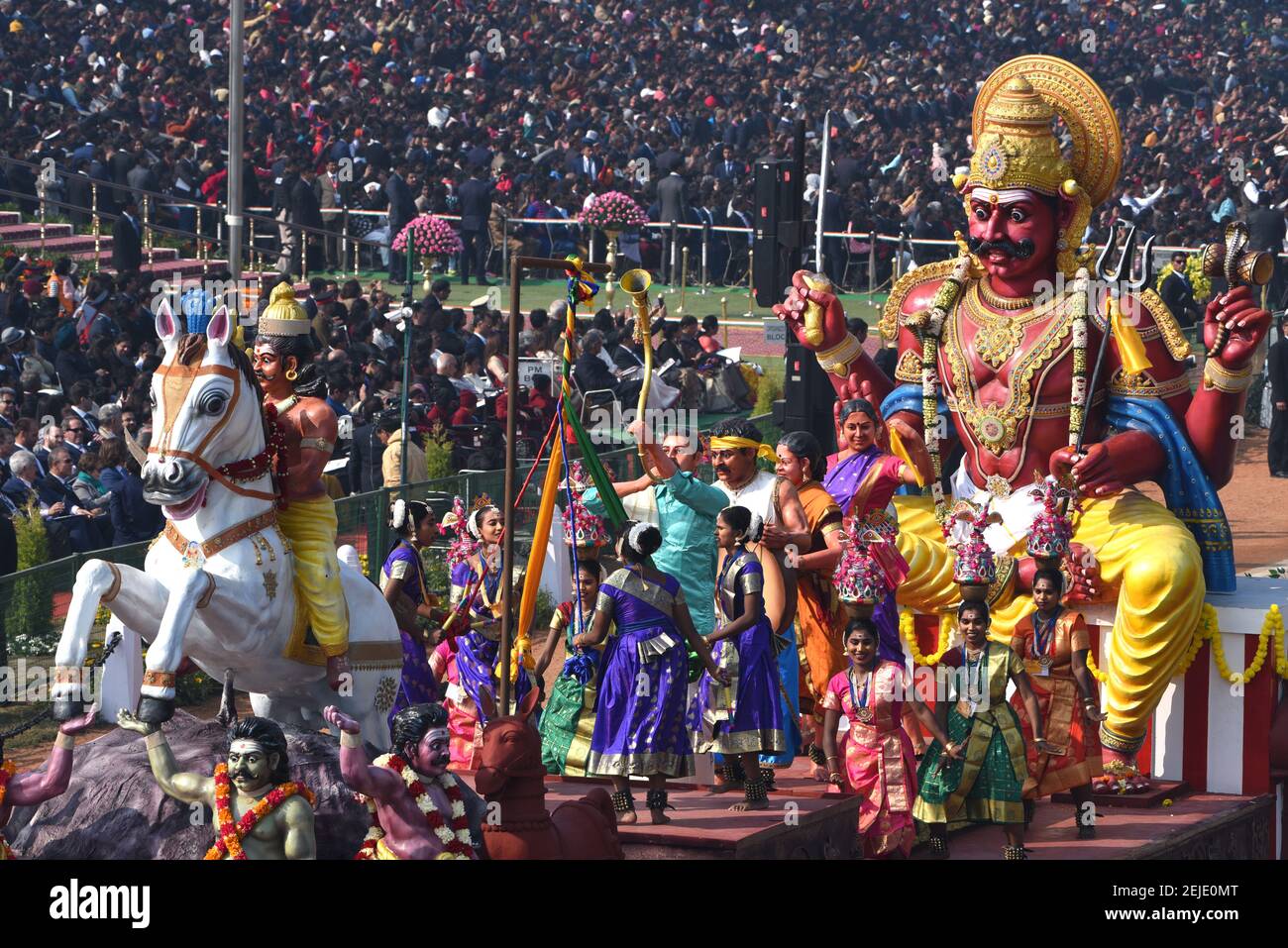NEW DELHI, INDIA - JANUARY 26: The tableau from Tamil Nadu during the ...