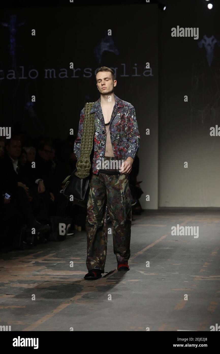 Italo Marseglia factory walk the AltaRoma 2020 catwalk. (Photo by Paolo ...