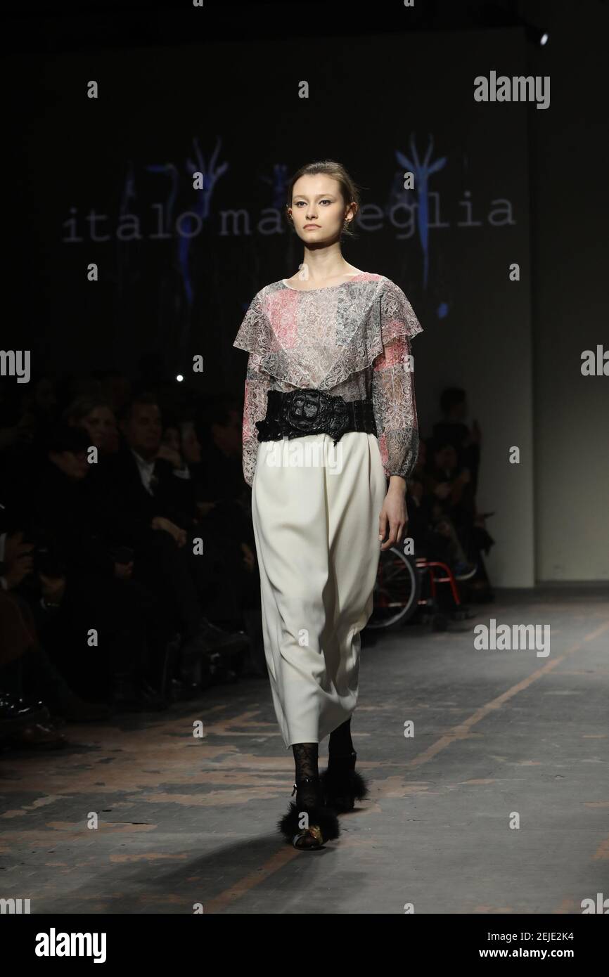 Italo Marseglia factory walk the AltaRoma 2020 catwalk. (Photo by Paolo ...