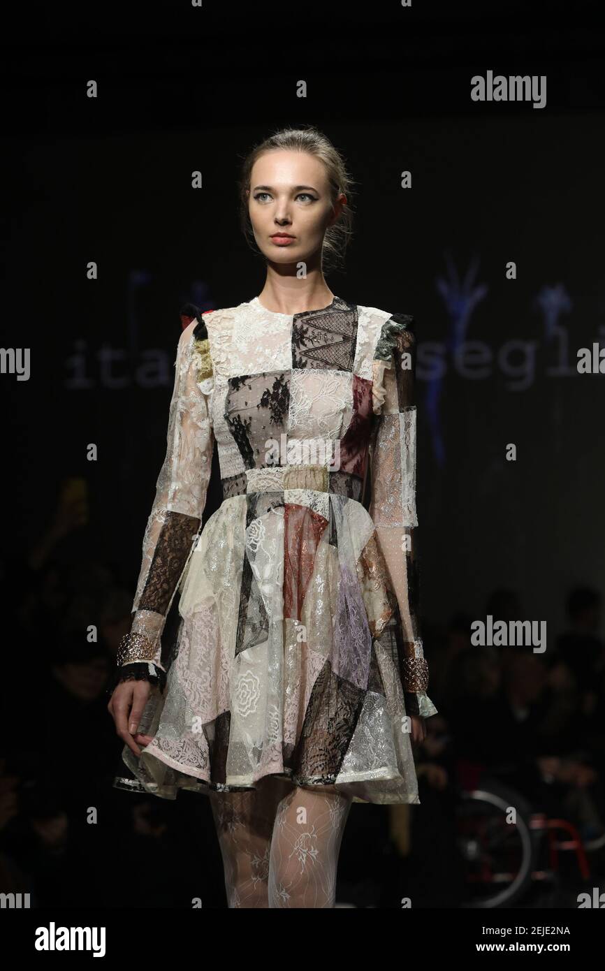 Italo Marseglia factory walk the AltaRoma 2020 catwalk. (Photo by Paolo ...