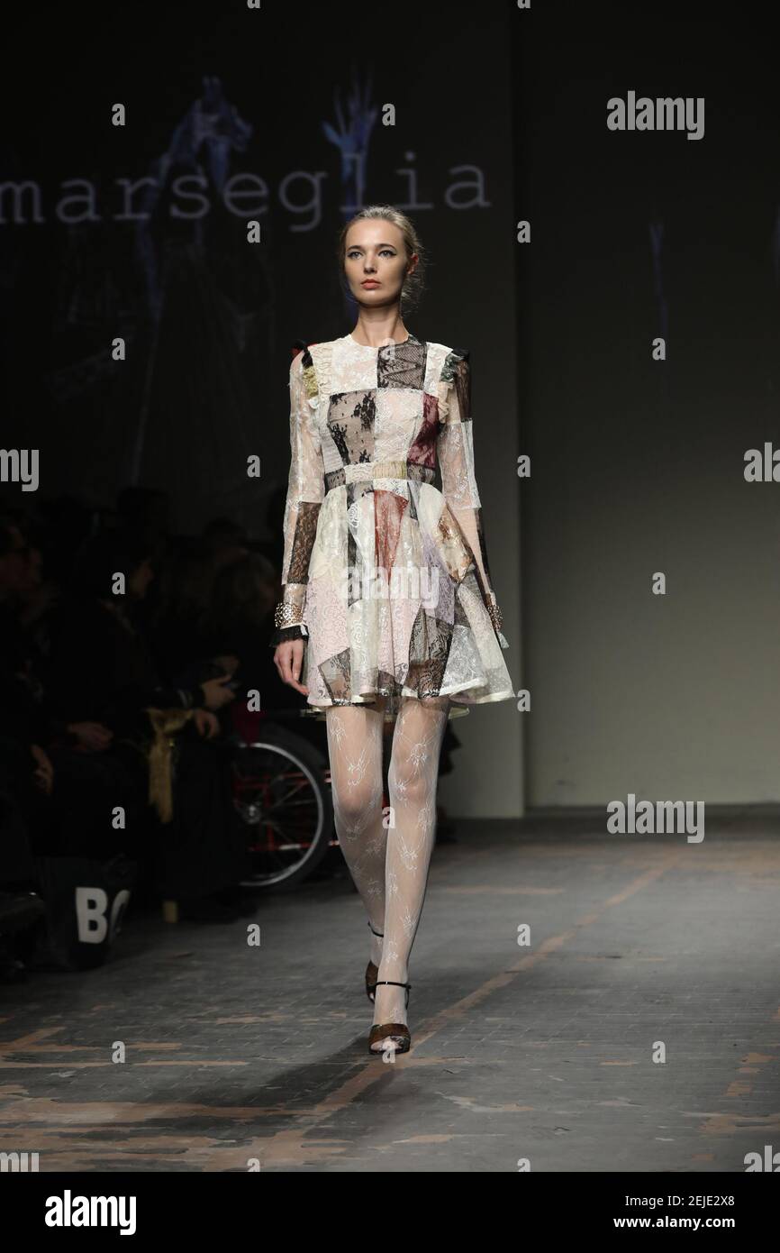 Italo Marseglia factory walk the AltaRoma 2020 catwalk. (Photo by Paolo ...