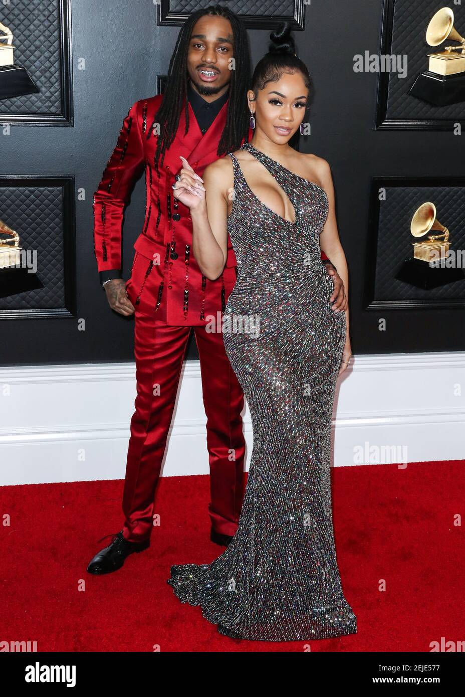 LOS ANGELES, CALIFORNIA, USA - JANUARY 26: Quavo and girlfriend ...