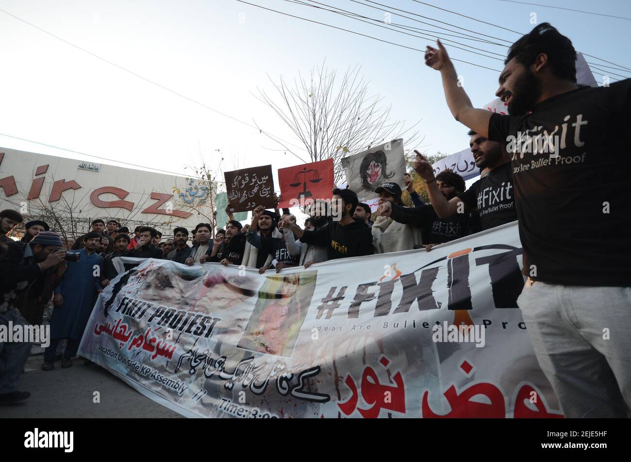 A local NGO Fixit workers protesting against seven-years-old girl ...