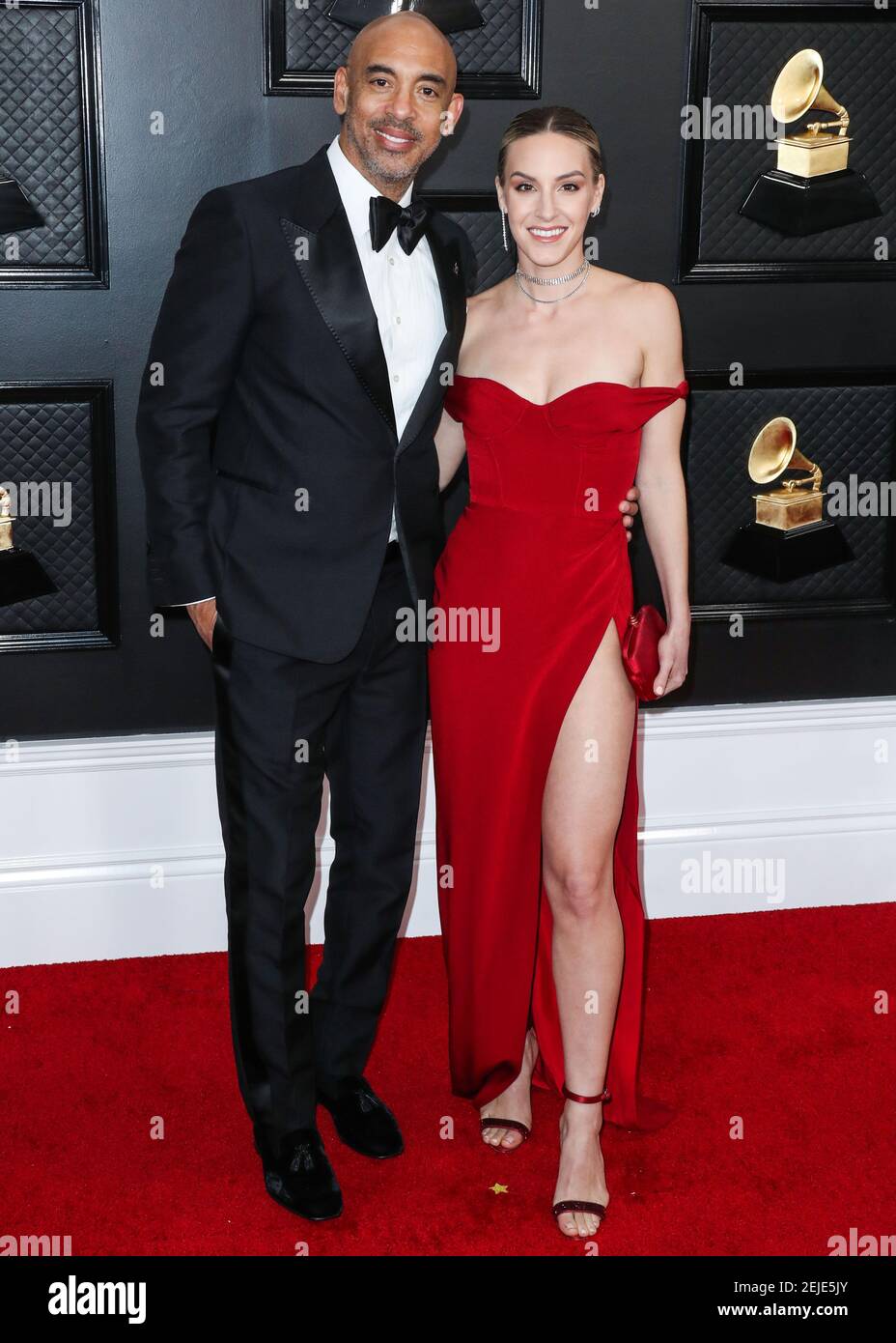 LOS ANGELES, CALIFORNIA, USA - JANUARY 26: Harvey Mason Jr. and Britt ...