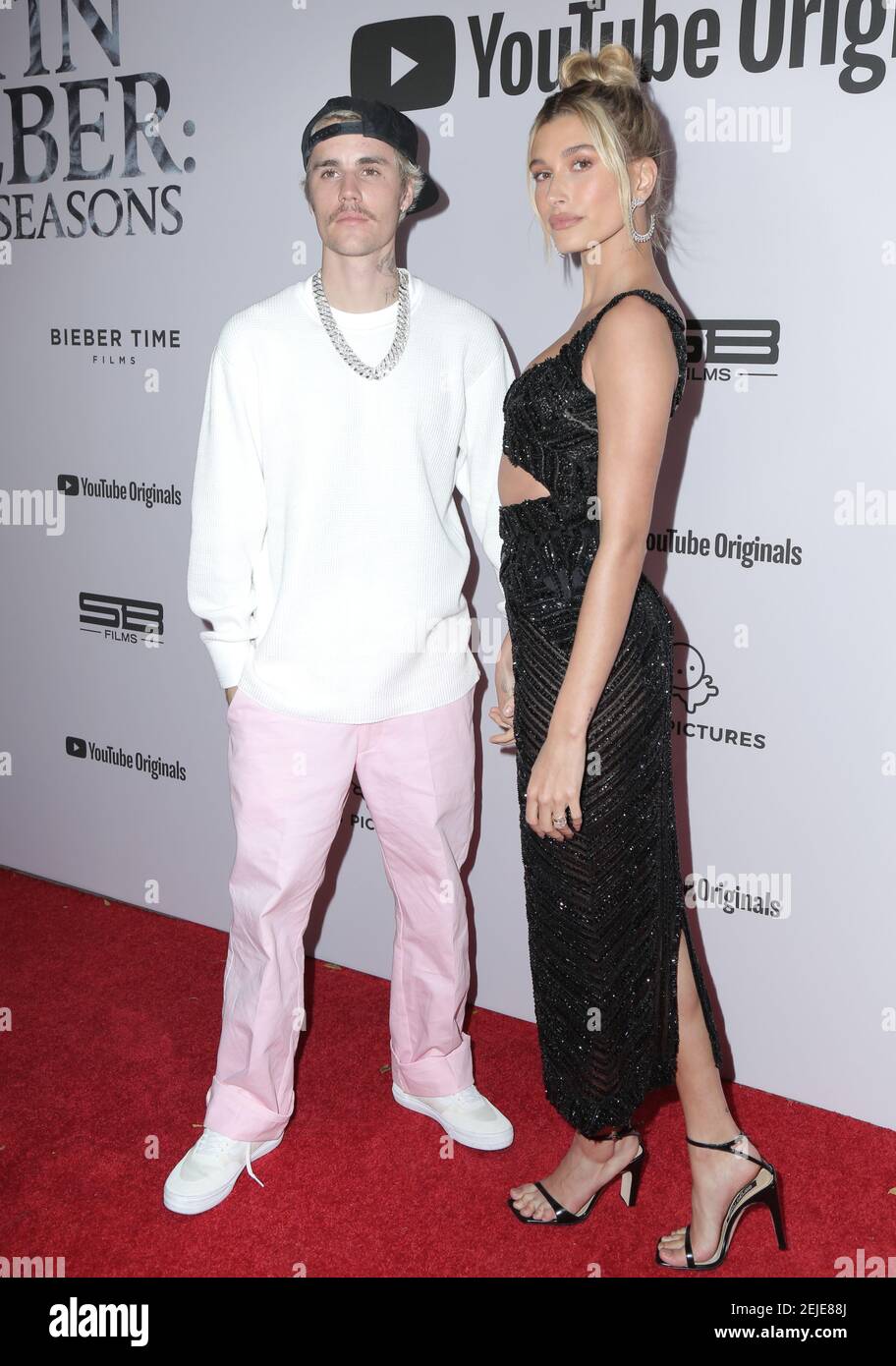 Justin Bieber and Hailey Rhode Bieber walking the red carpet at the ...