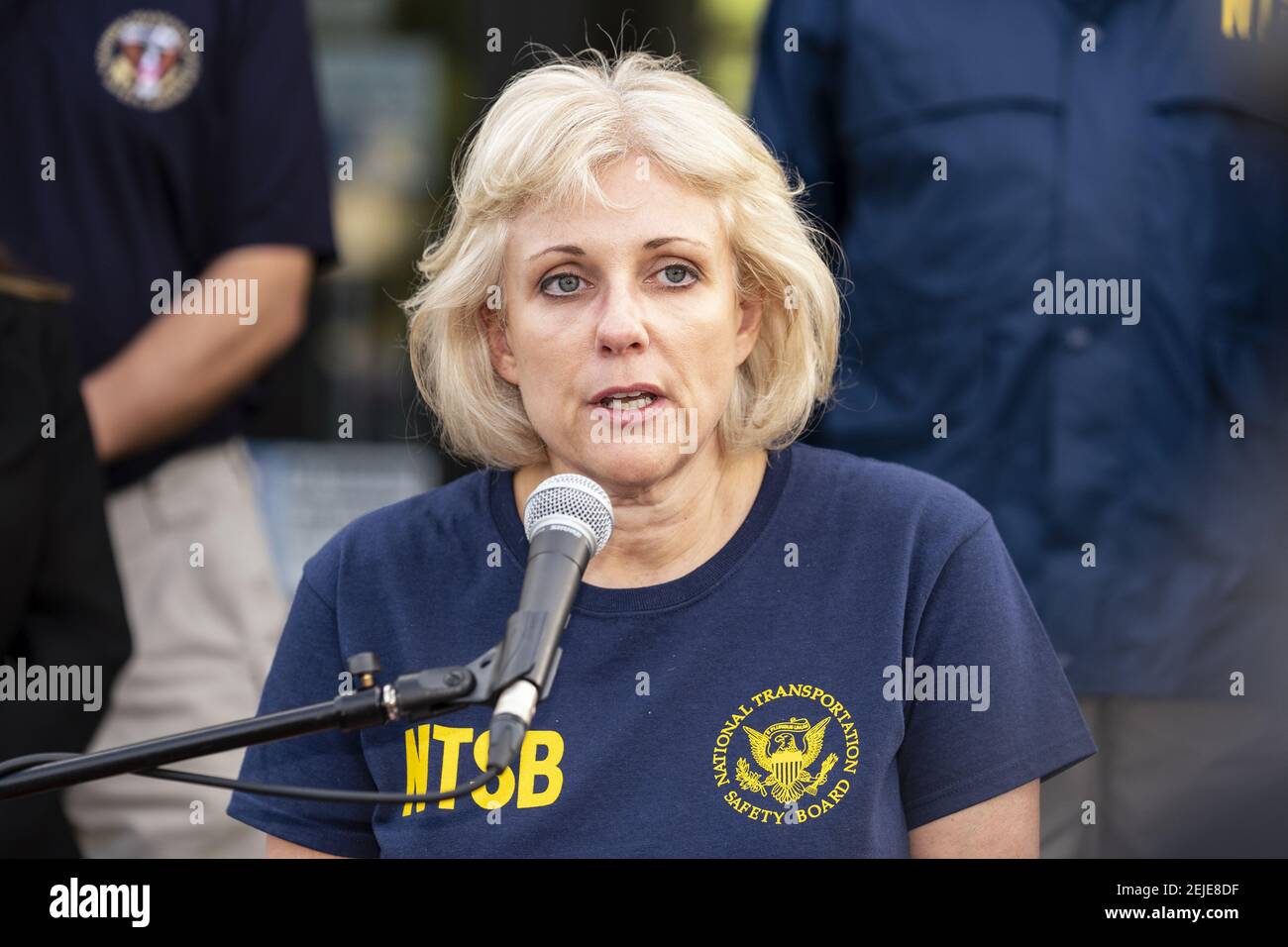 NTSB Board member Jennifer Homendy speaks during a press conference ...