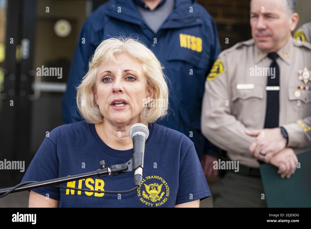 NTSB Board member Jennifer Homendy speaks during a press conference ...