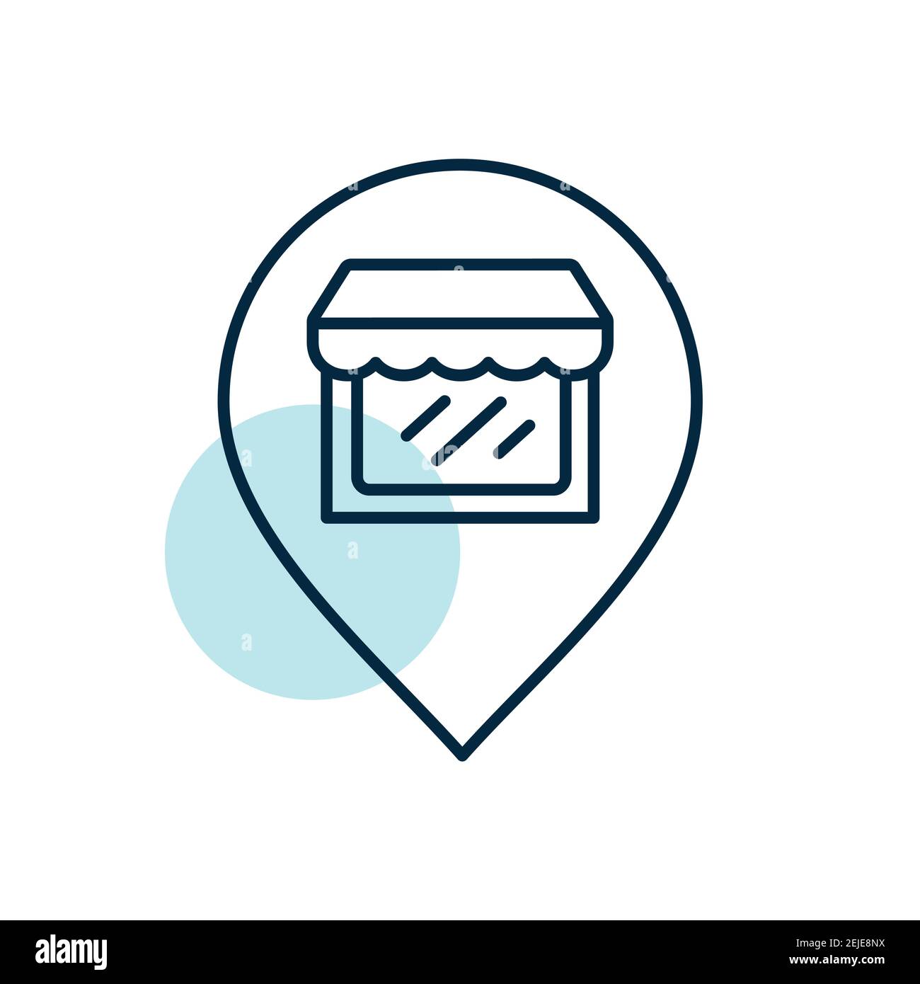 Supermarket store front pin map icon. E-commerce sign. Graph symbol for ...
