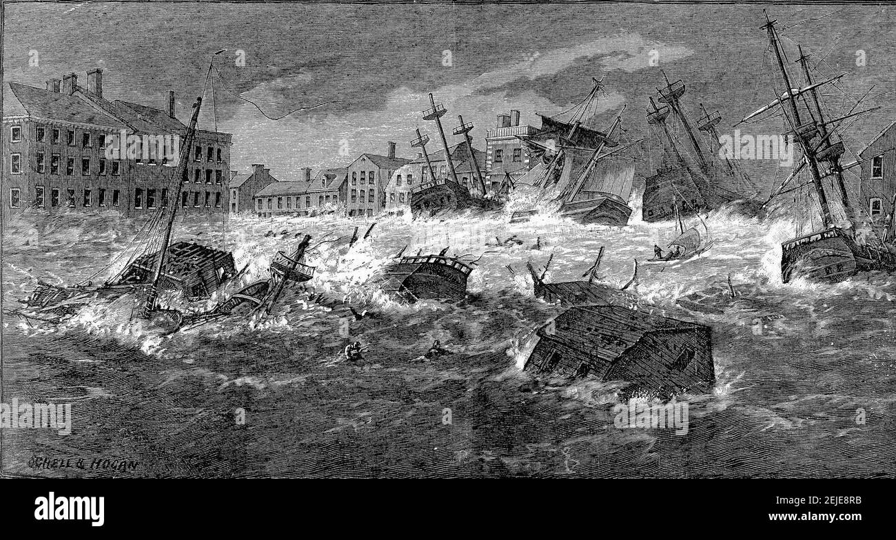 Engraving: The Great Storm of 1815 Stock Photo - Alamy