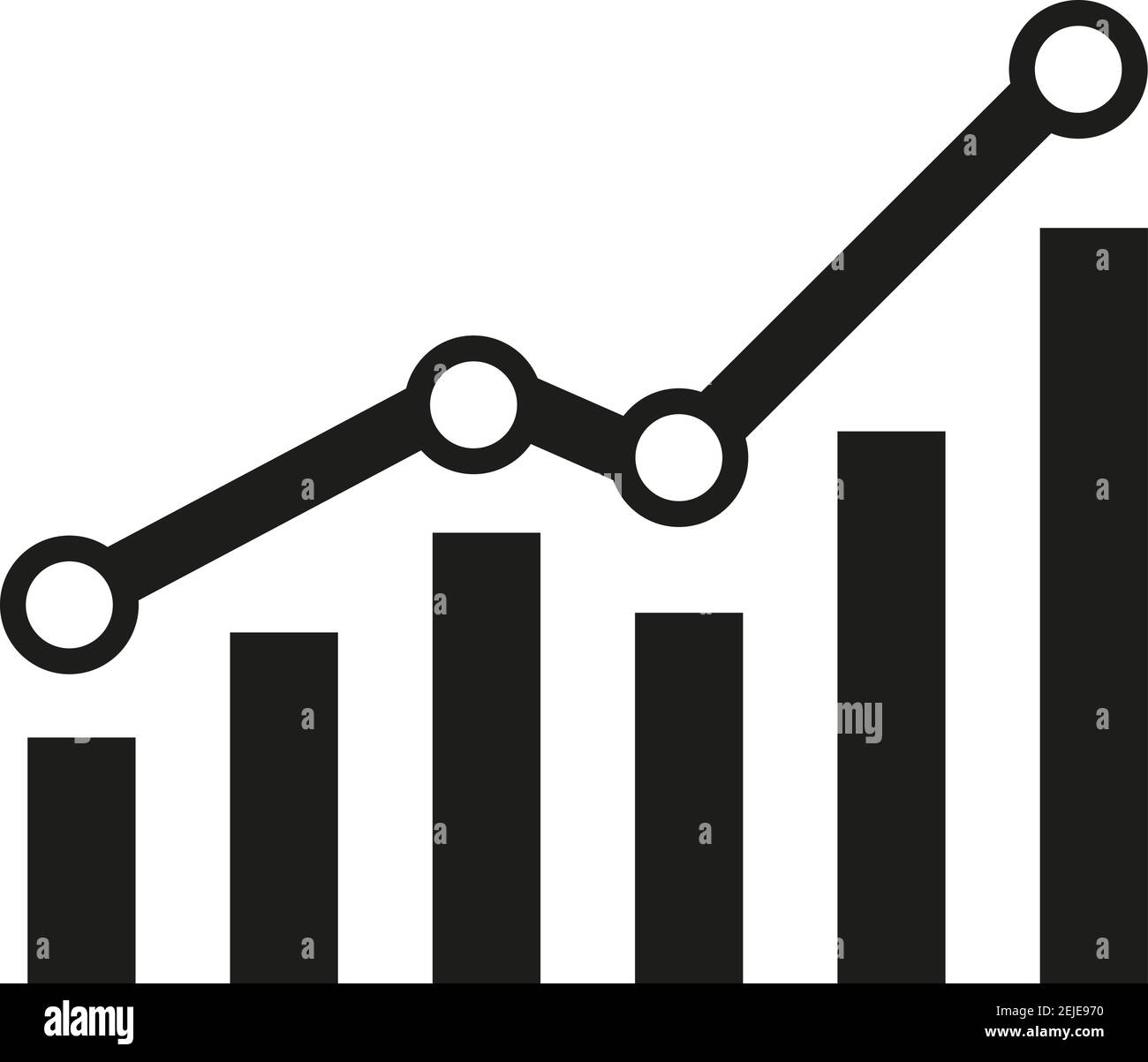 Graph with increase report. Diagram with rise and gain progress. Vector ...